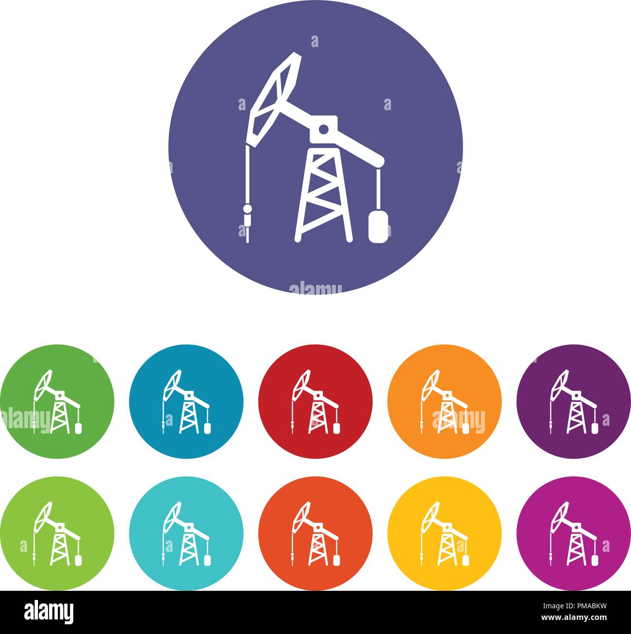 Oil rig icons set vector color Stock Vector Image & Art - Alamy