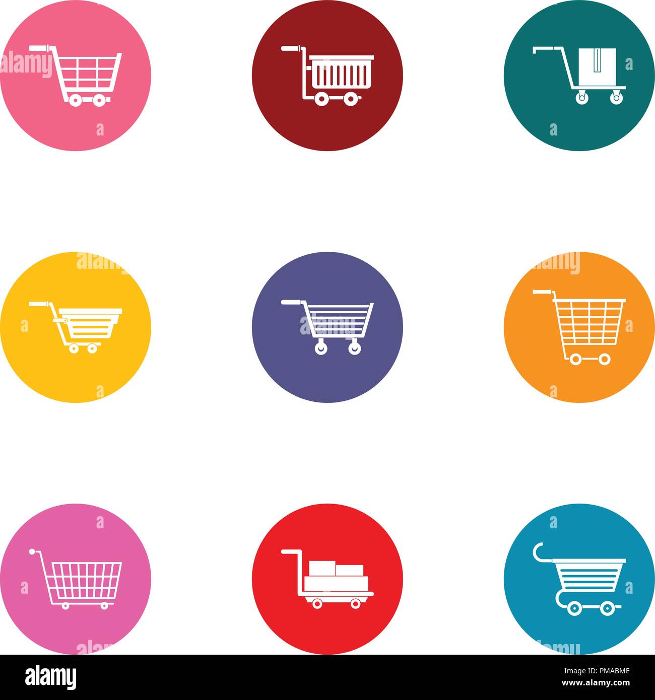 Pushchair icons set, flat style Stock Vector Image & Art - Alamy