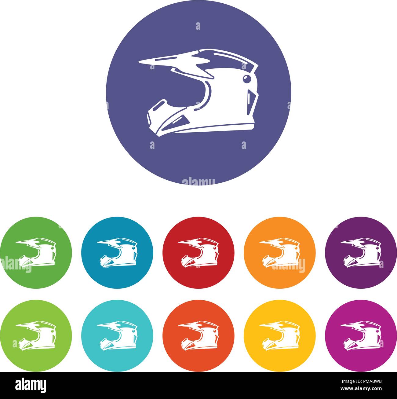 Motorcycle helmet icons set vector color Stock Vector Image & Art - Alamy
