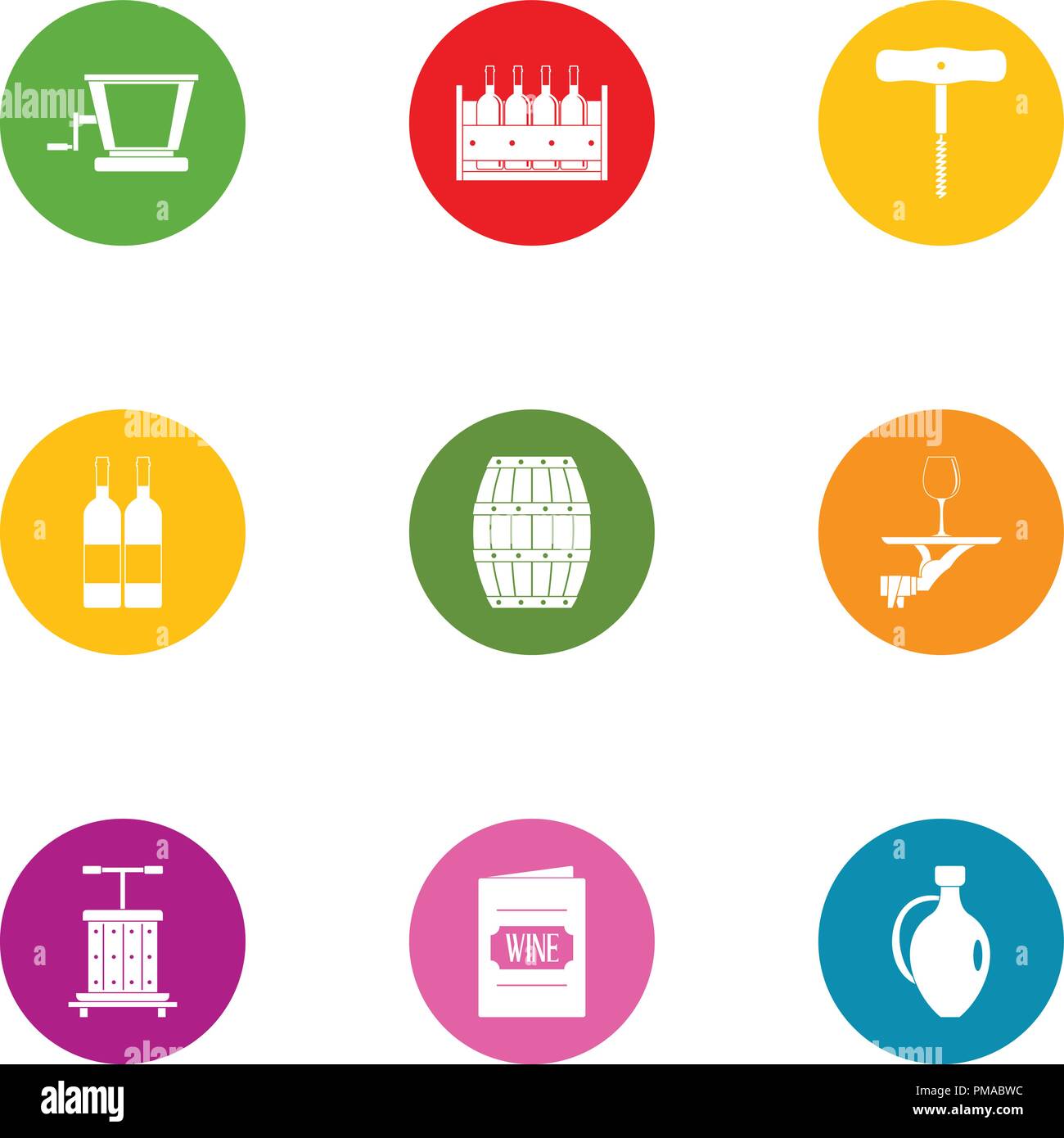 Wine book icons set, flat style Stock Vector Image & Art - Alamy