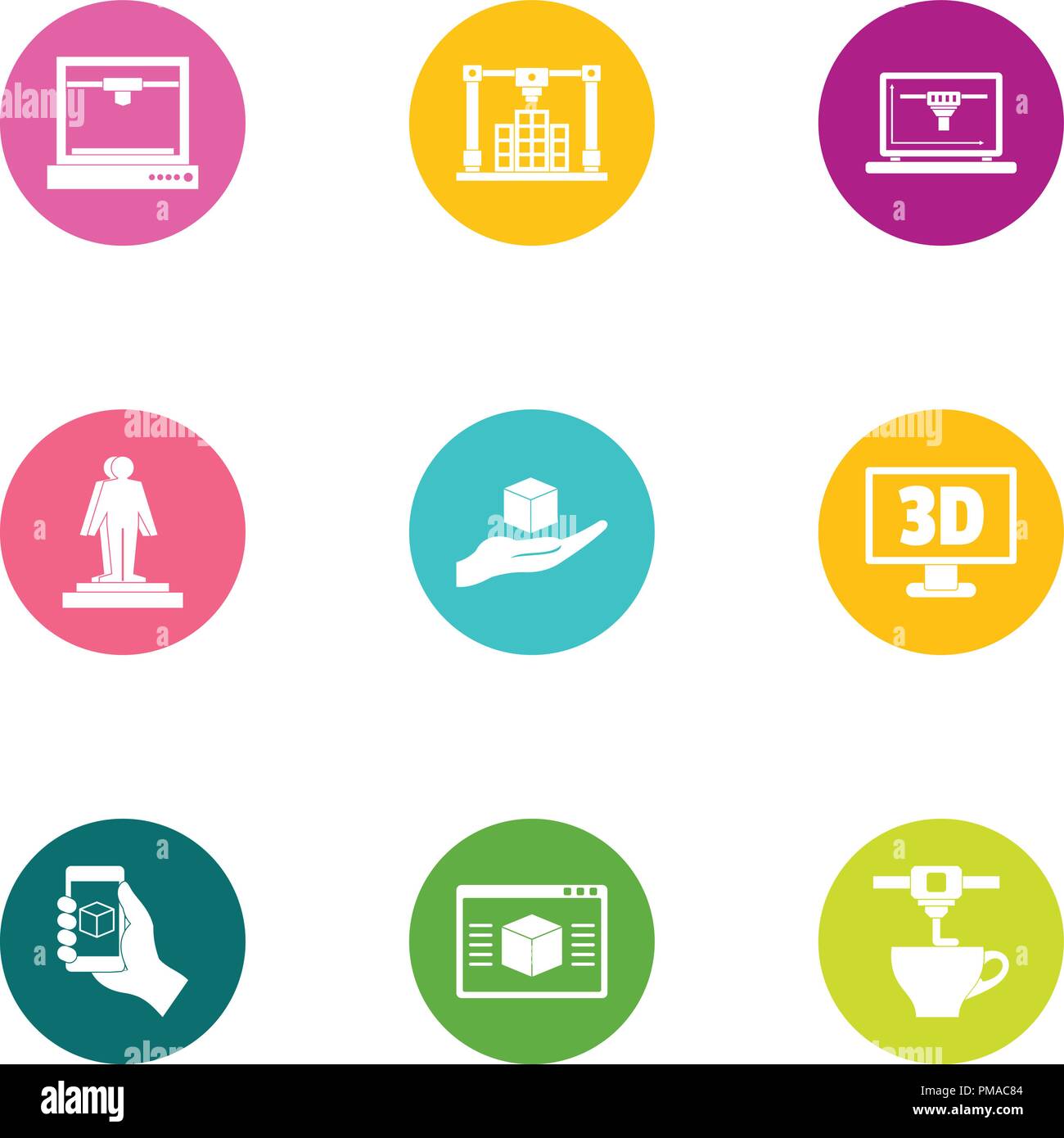 3d icons set, flat style Stock Vector Image & Art - Alamy