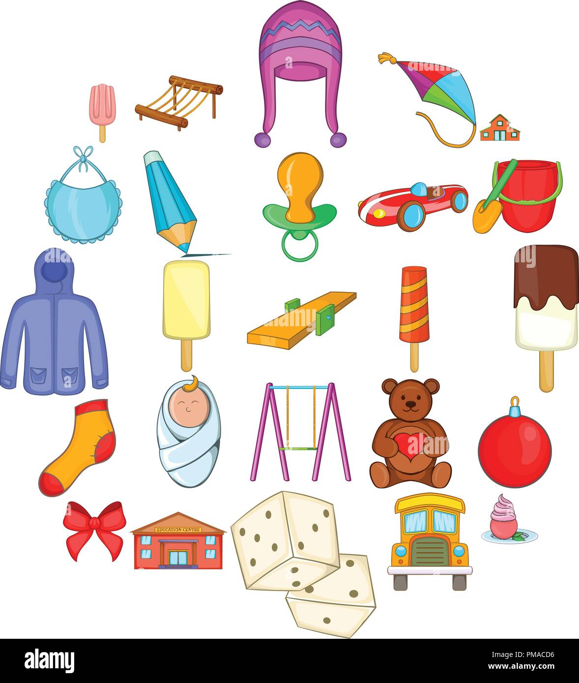 Small children icons set, cartoon style Stock Vector Image & Art - Alamy