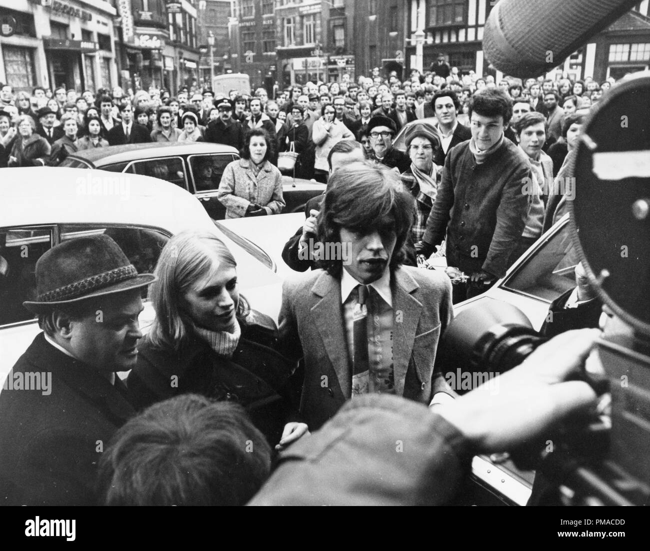 Mick Jagger, of The Rolling Stones, and girlfriend Marianne Faithfull ...