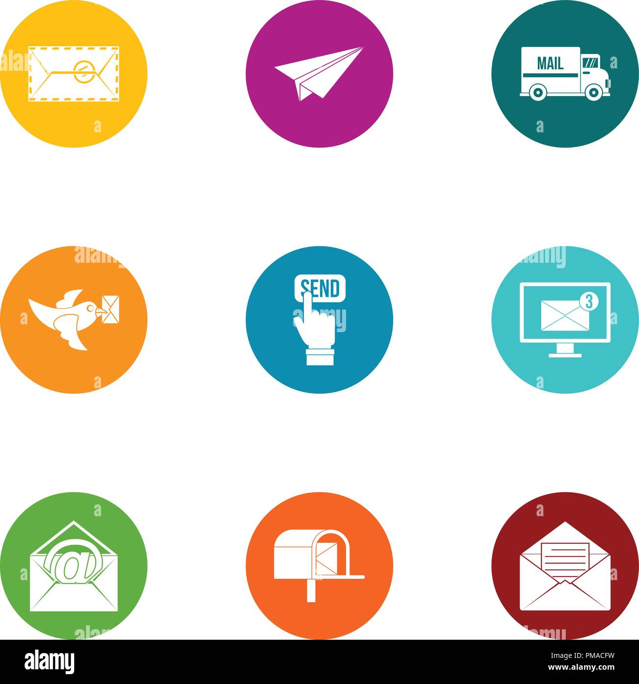 Submit icons set, flat style Stock Vector Image & Art - Alamy