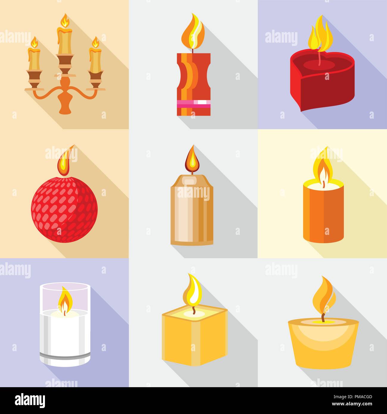 Fire candle icons set, cartoon style Stock Vector Image & Art - Alamy