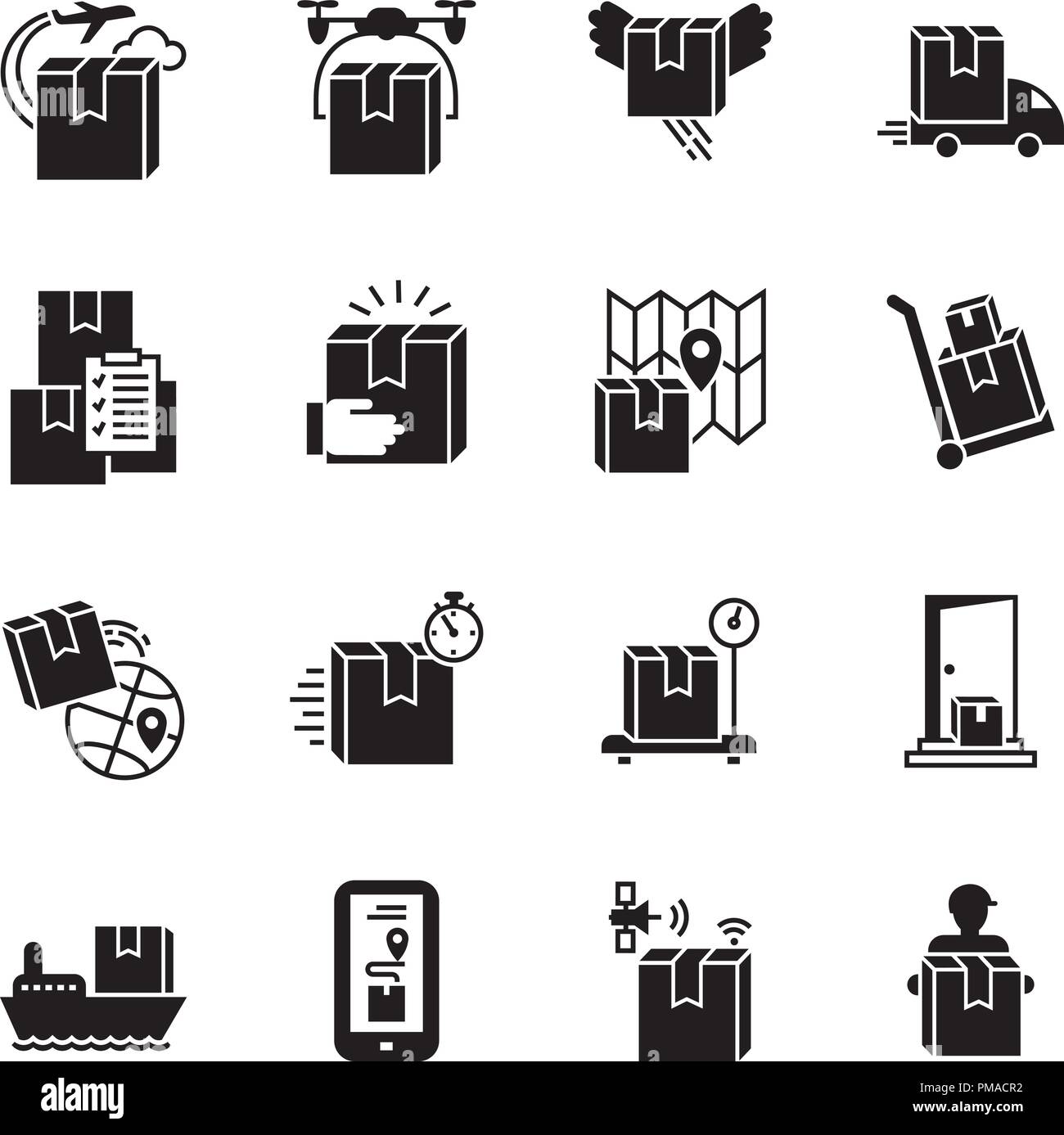 Parcel delivery icon set, simple style Stock Vector Image & Art - Alamy