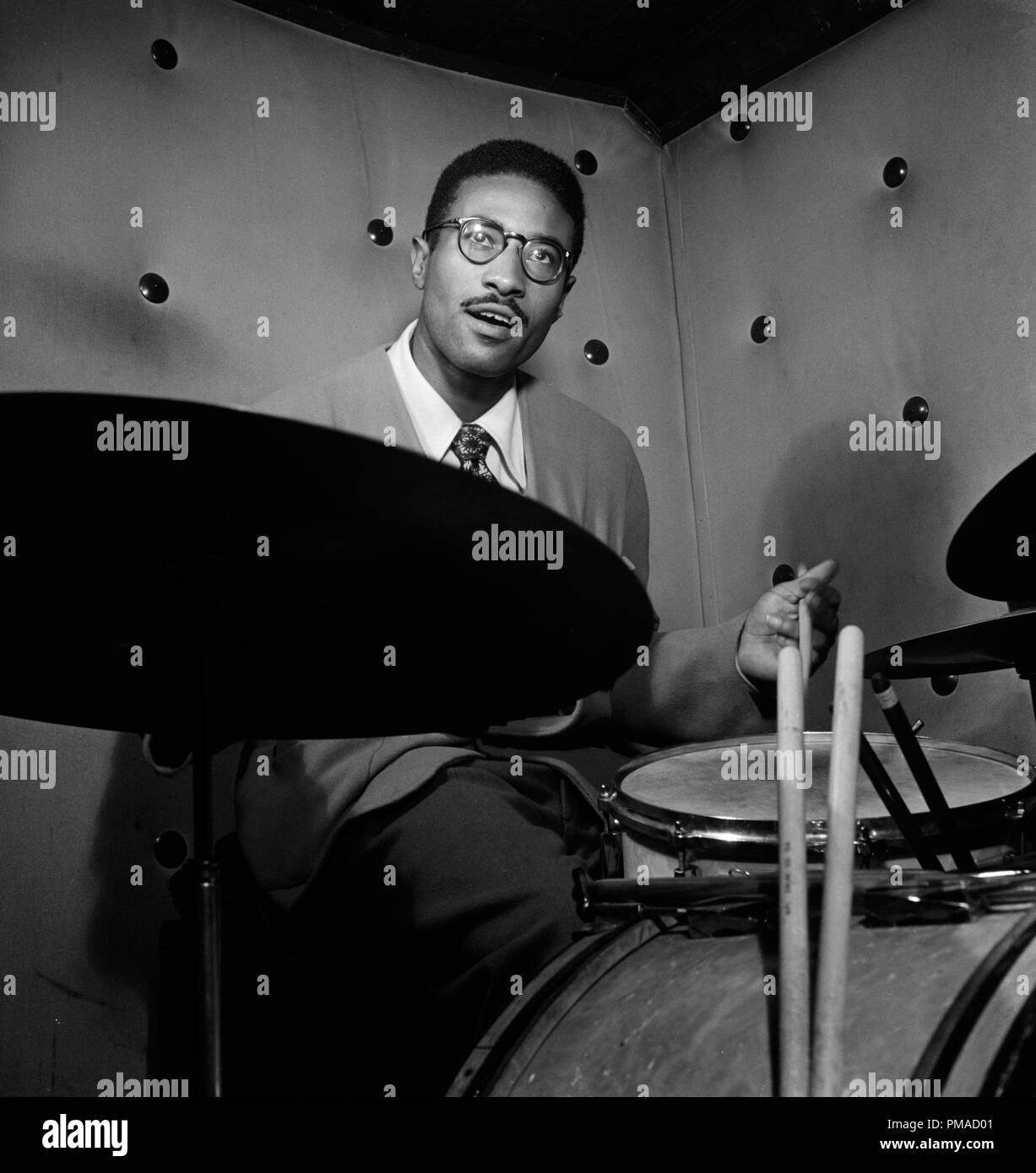 Portrait of Max Roach, Three Deuces, New York, N.Y., circa Oct. 1947 ...