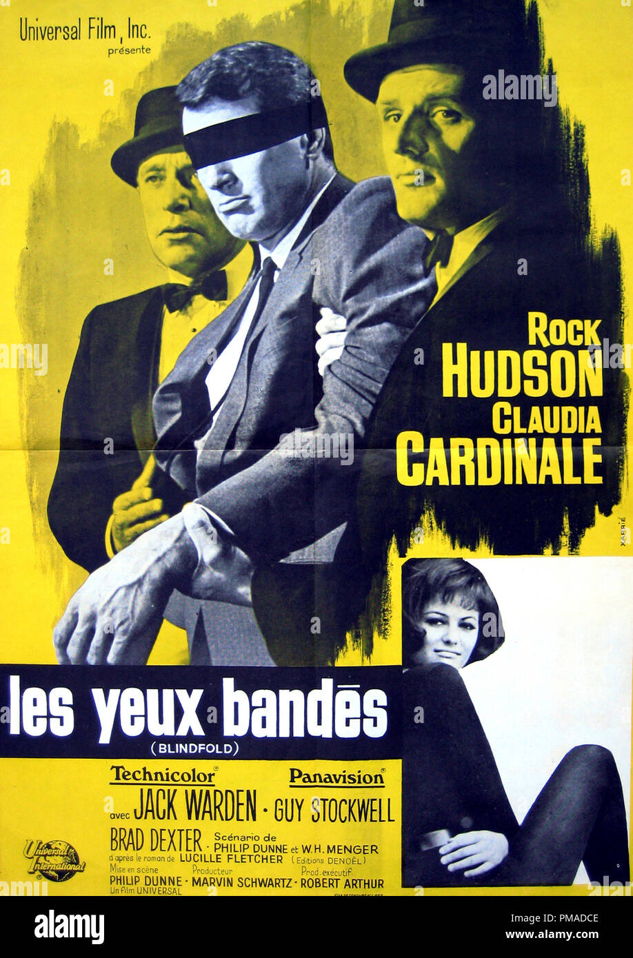 Blindfold - French Poster 1965 Rock Hudson, Claudia Cardinale, Jack ...