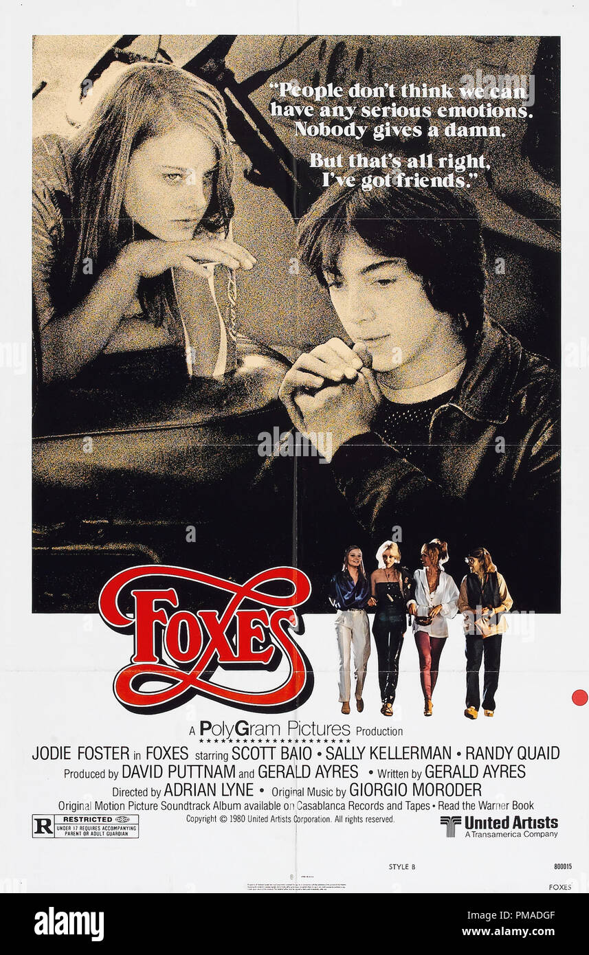 "Foxes" - 1980 US Pictures United Artists Jodie Foster, Scott Baio File ...