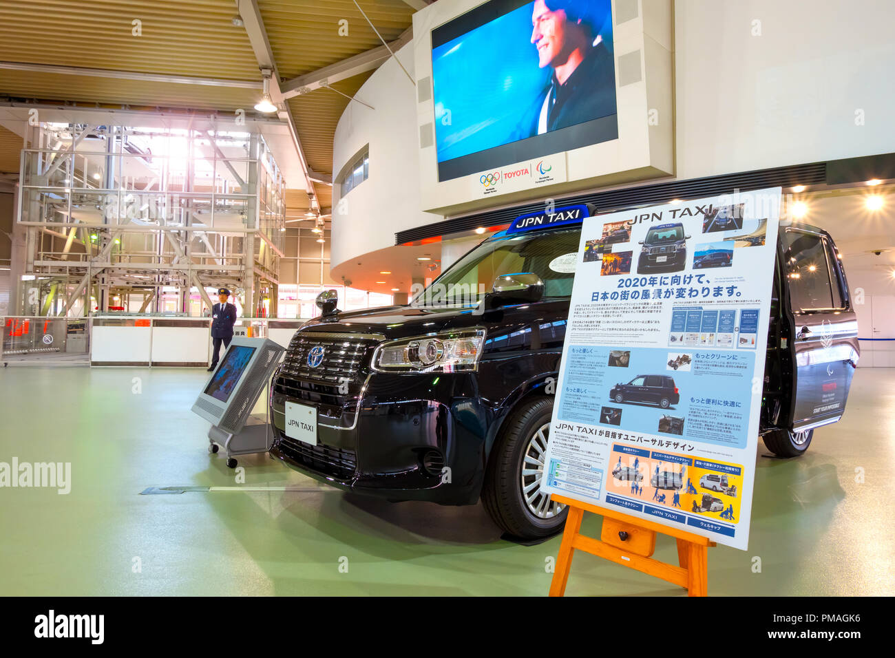 Tokyo, Japan - April 20 2018: New model of Japanese Taxi called JPN ...