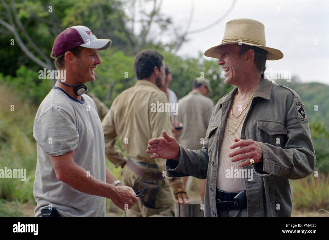 Director PETER BERG with CHRISTOPHER WALKEN on the set of the action ...