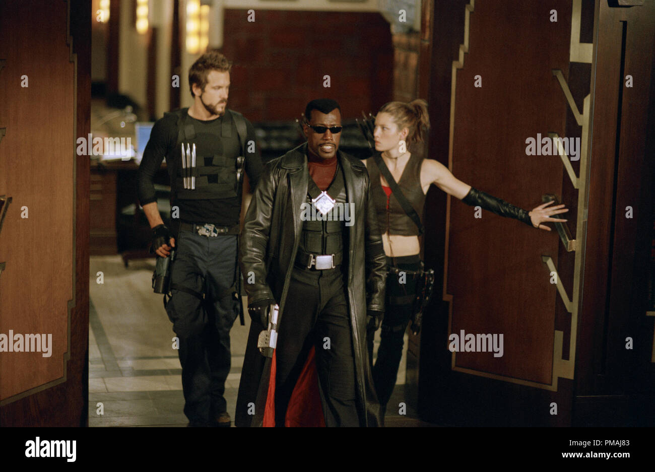 Ryan Reynolds (left), Wesley Snipes (center) and Jessica Biel (right ...