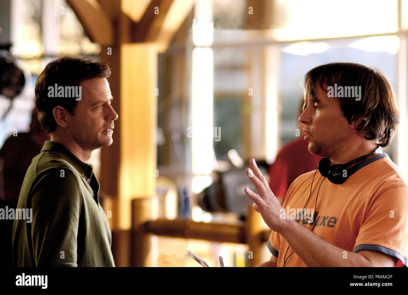 (L-R) Greg Kinnear and Director Richard Linklater in FAST FOOD NATION ...