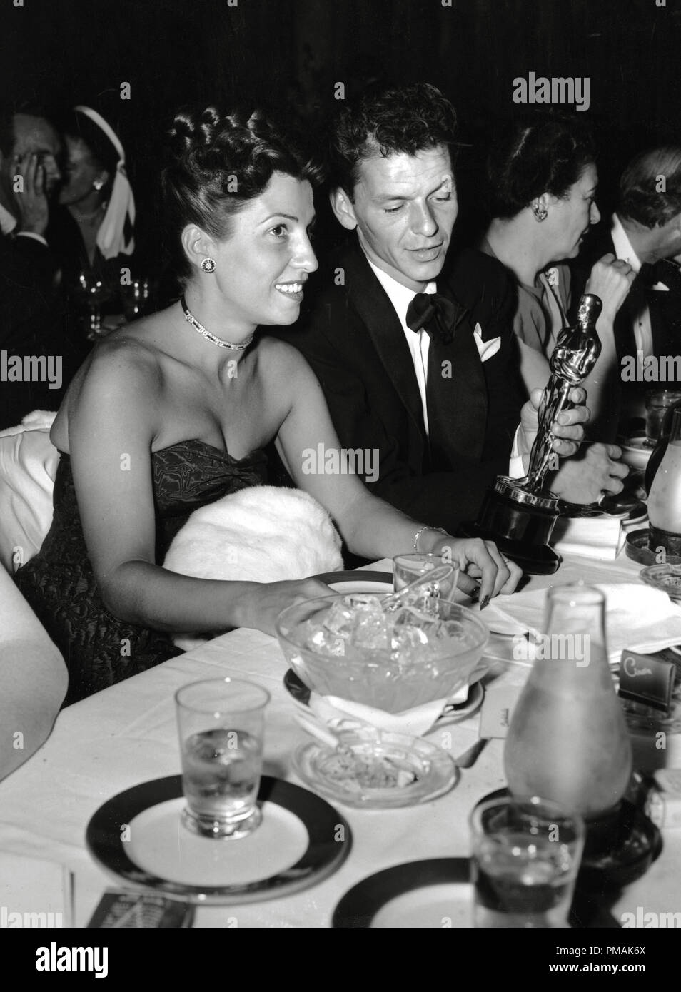 Frank Sinatra and wife Nancy at Ciro's Nightclub after he received the ...