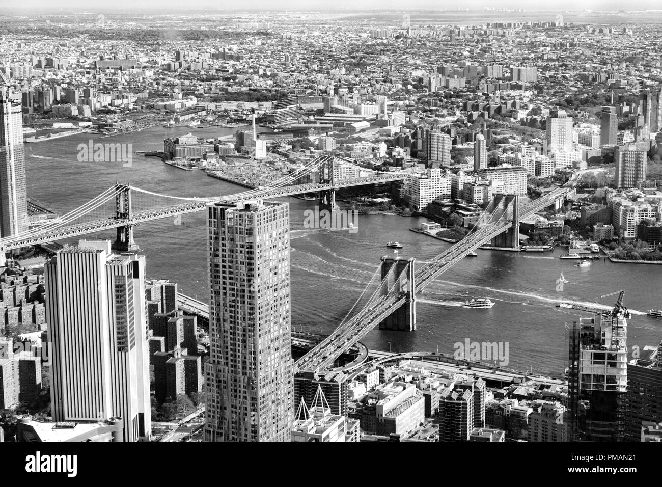 This aerial view of downtown Manhattan and Brooklyn wasn’t taken with a ...