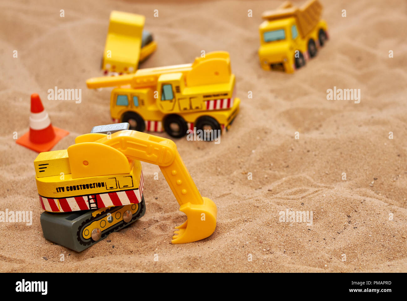 Toy digger wood hi-res stock photography and images - Alamy