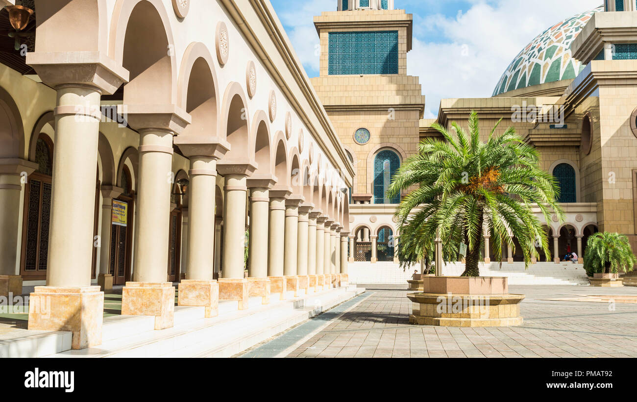 garden of a mosque with palm tree as the vocal point Stock Photo - Alamy
