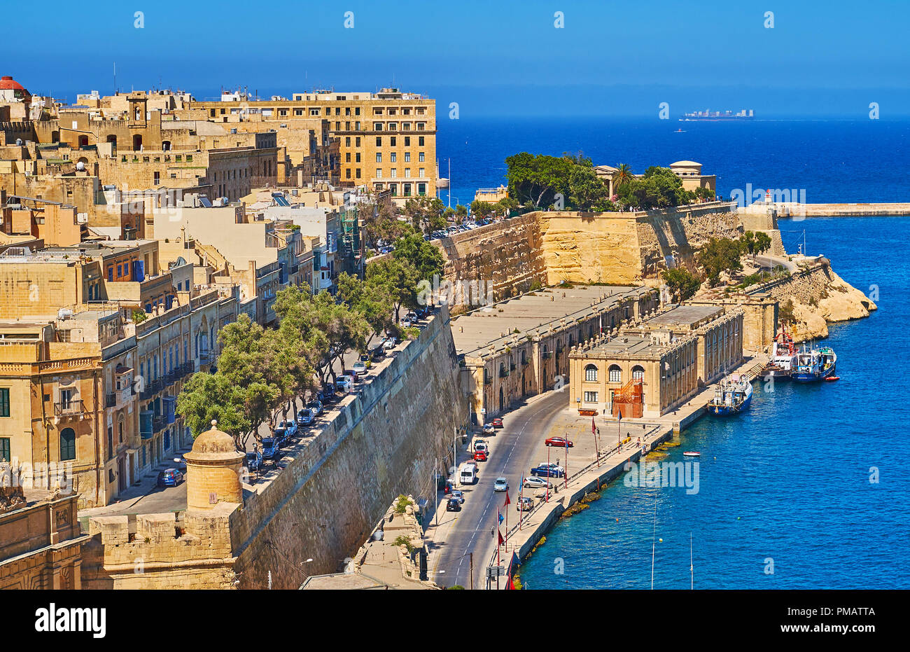 The massive ramparts along the Quarry Wharf and the greenery of Lower ...