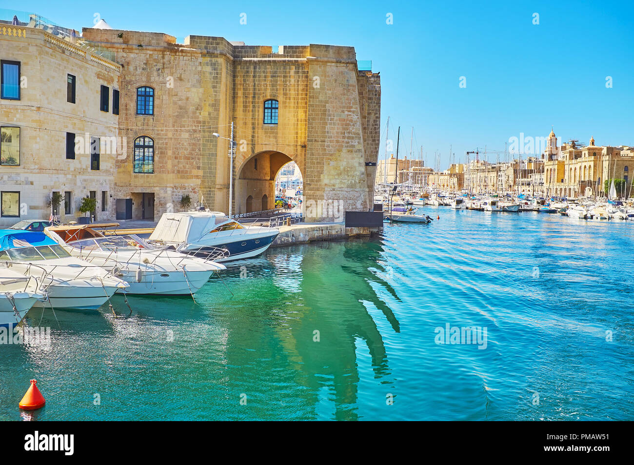 The view on Sheer Bastion (Il-Macina) of Senglea fortress from ...