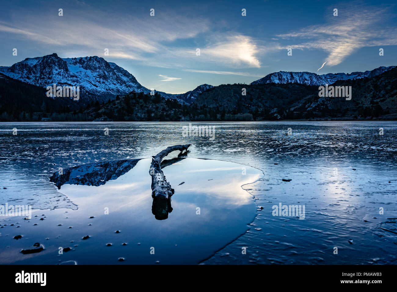 Frozen Blue Lake Stock Photo - Alamy