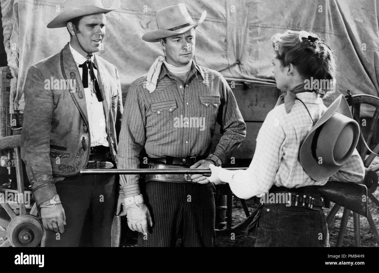 Richard Martin, Tim Holt, Gail Davis, "Overland Telegraph" (1951) RKO ...