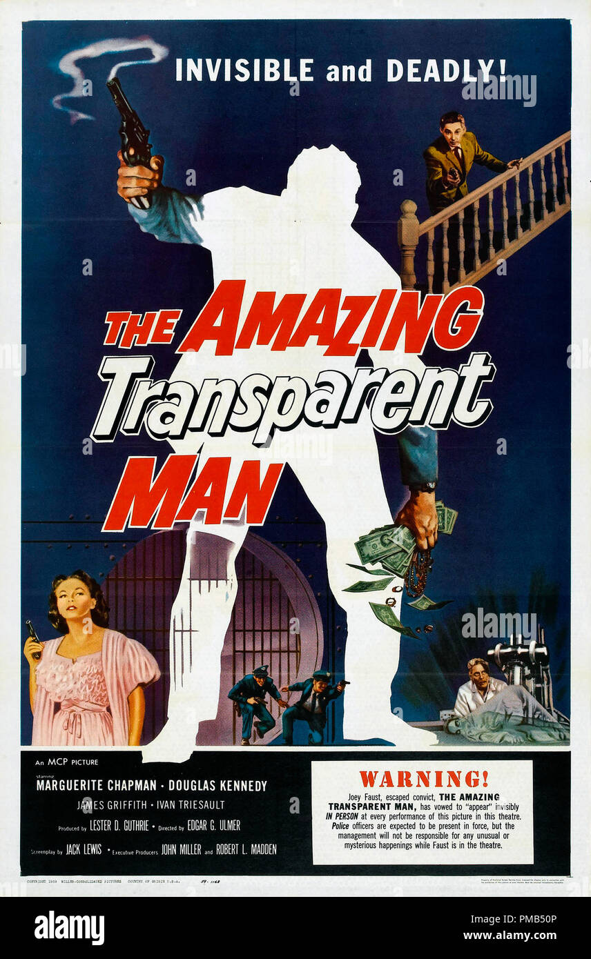 The Amazing Transparent Man (1960) MCP Pictures Poster File Reference ...
