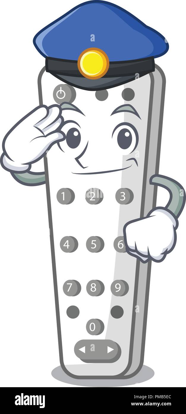 Police character remote control for media center Stock Vector Image ...