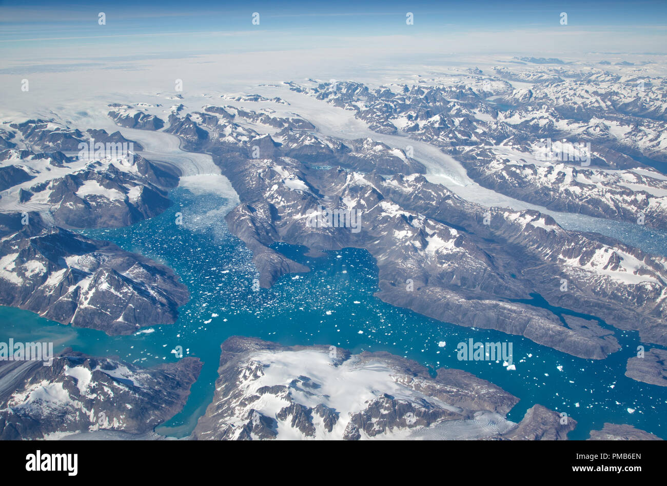 Aerial view of scenic Greenland Glaciers and icebergs Stock Photo - Alamy