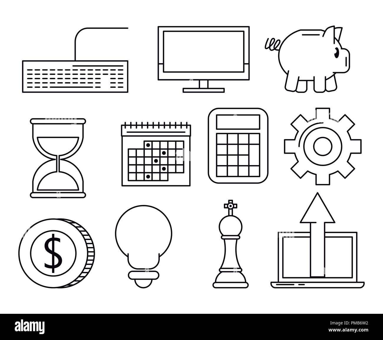 Set of business and technology icons Stock Vector Image & Art - Alamy