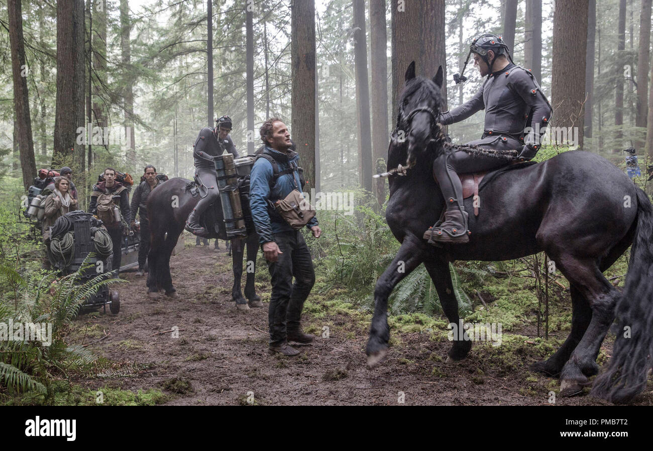 Caesar, portrayed by Andy Serkis (in performance capture suit), the ...