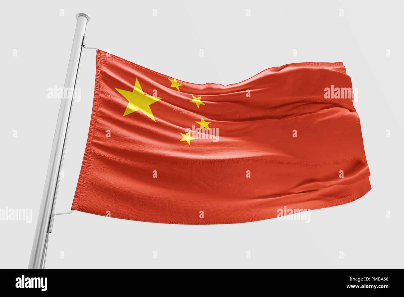 Isolated China Flag waving 3d Realistic China Flag Rendered Stock Photo ...