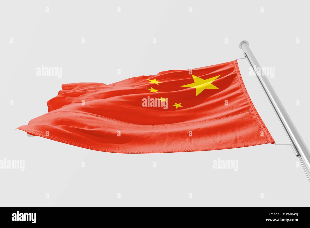 Isolated China Flag waving 3d Realistic China Flag Rendered Stock Photo ...