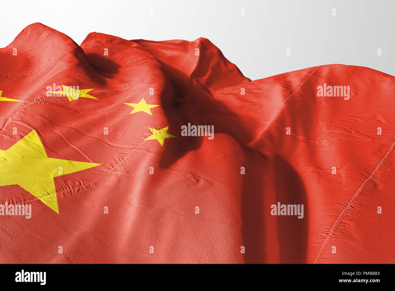 Isolated China Flag waving 3d Realistic China Flag Rendered Stock Photo ...