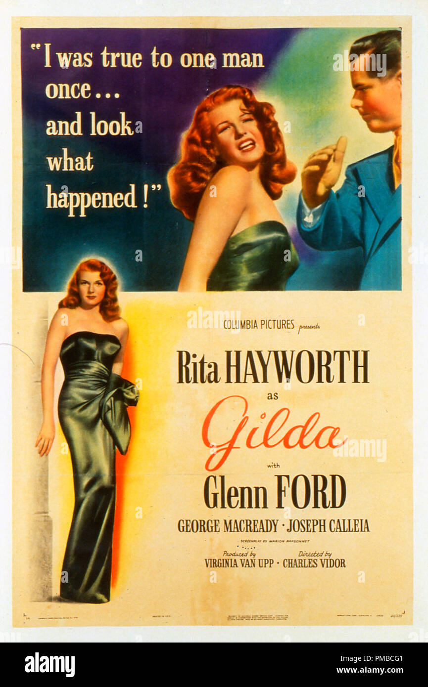 "Gilda" Poster (1946) Columbia Pictures Rita Hayworth, Glenn Ford File ...