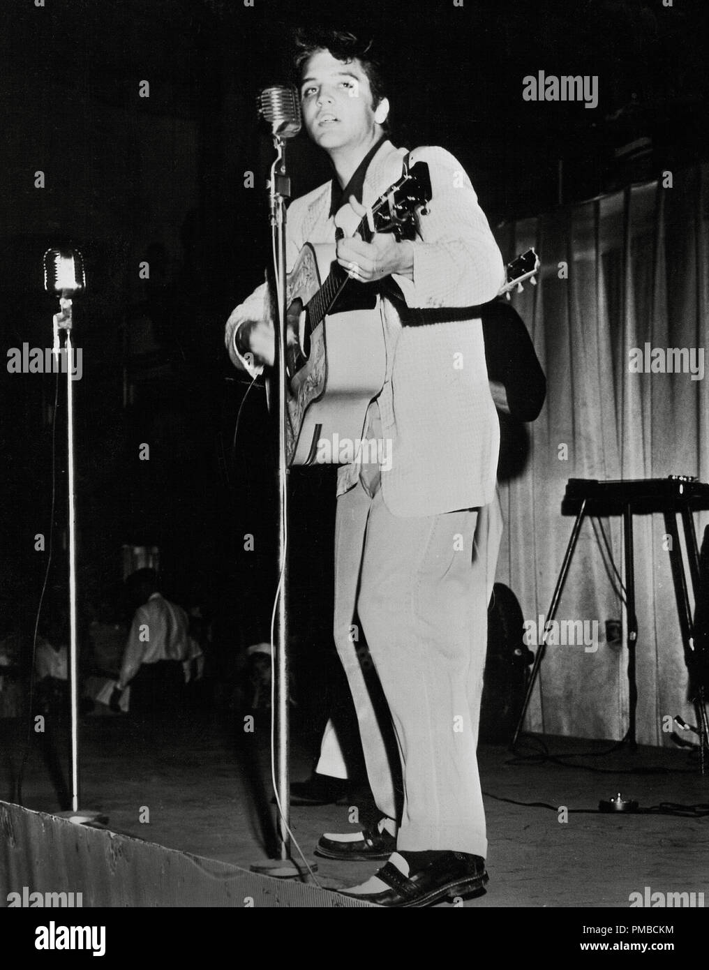 Publicity photo of Elvis Presley in concert circa, 1955. File Reference ...