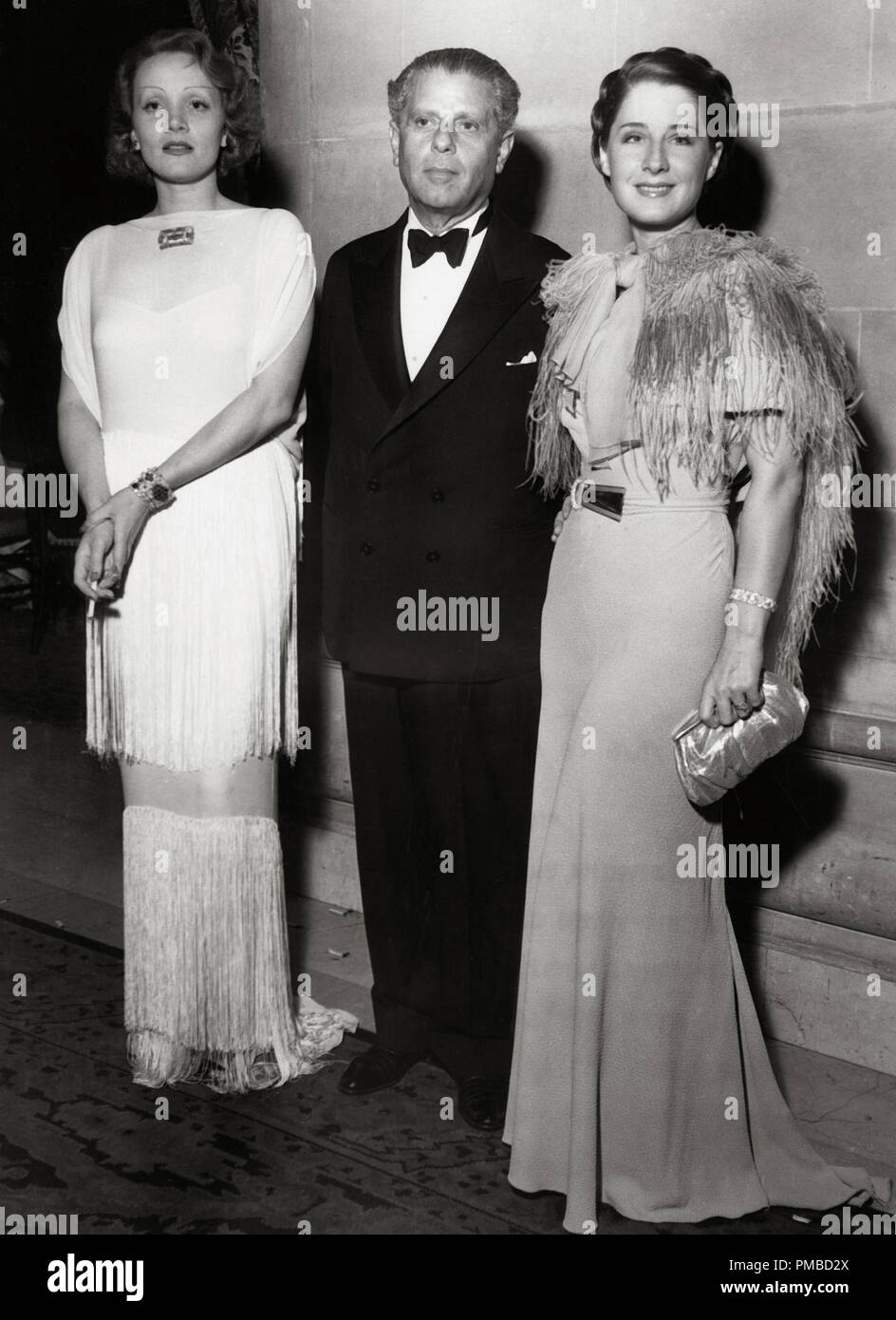 Marlene Dietrich, Director/Producer Max Reinhardt and Norma Shearer ...