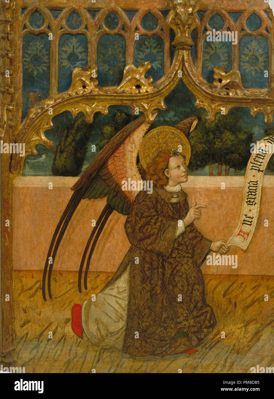 Archangel Gabriel from an Annunciation. Date/Period: Ca. 1450. Painting ...