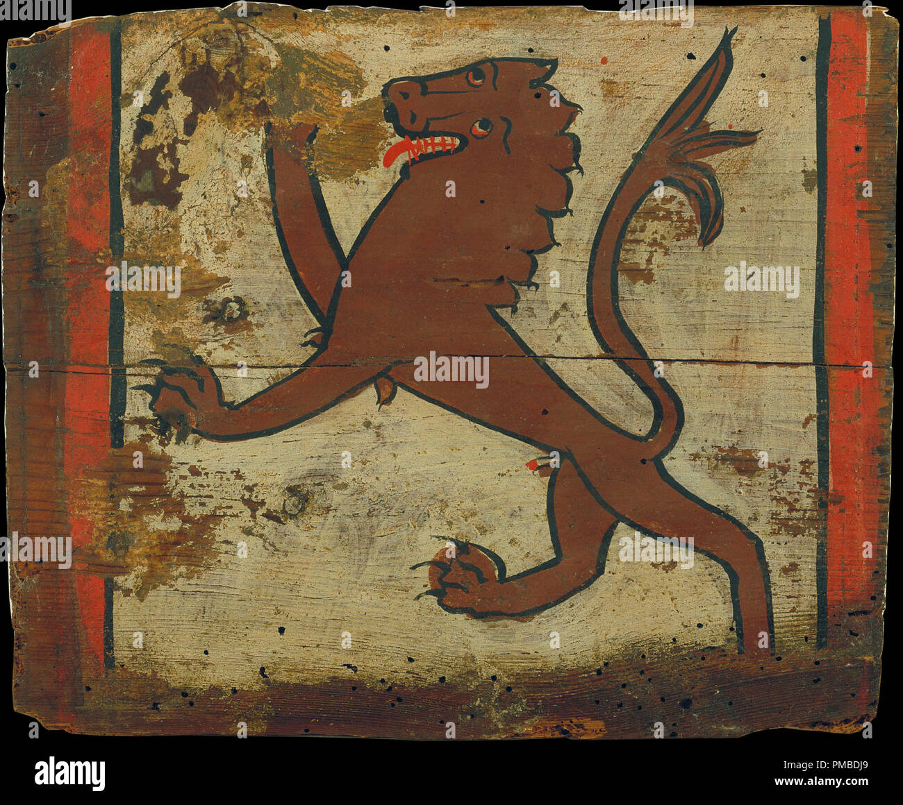 Ceiling panel with rampant lion. Date/Period: First half of 14th ...