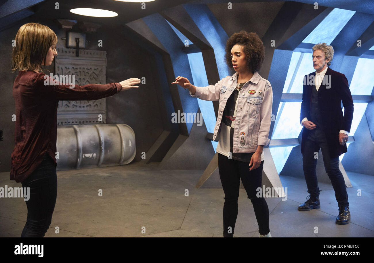 Stephanie Hyam, Pearl Mackie, Peter Capaldi, "Doctor Who", Season 10 ...