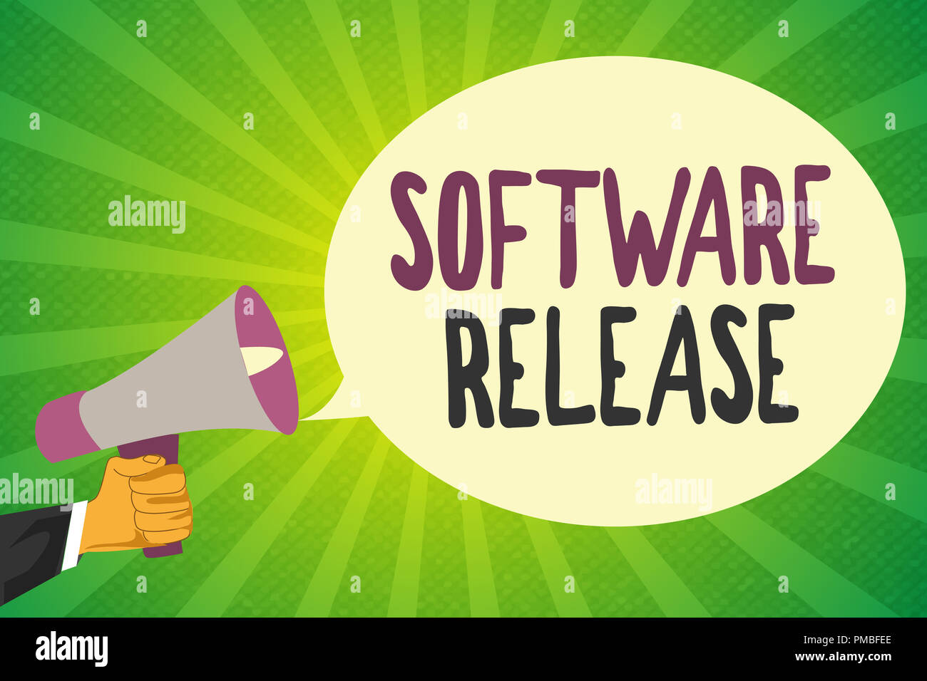 Handwriting text writing Software Release. Concept meaning sum of ...