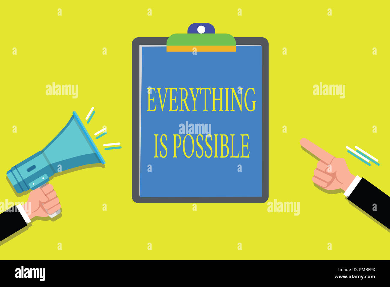 Handwriting text writing Everything Is Possible. Concept meaning Any ...