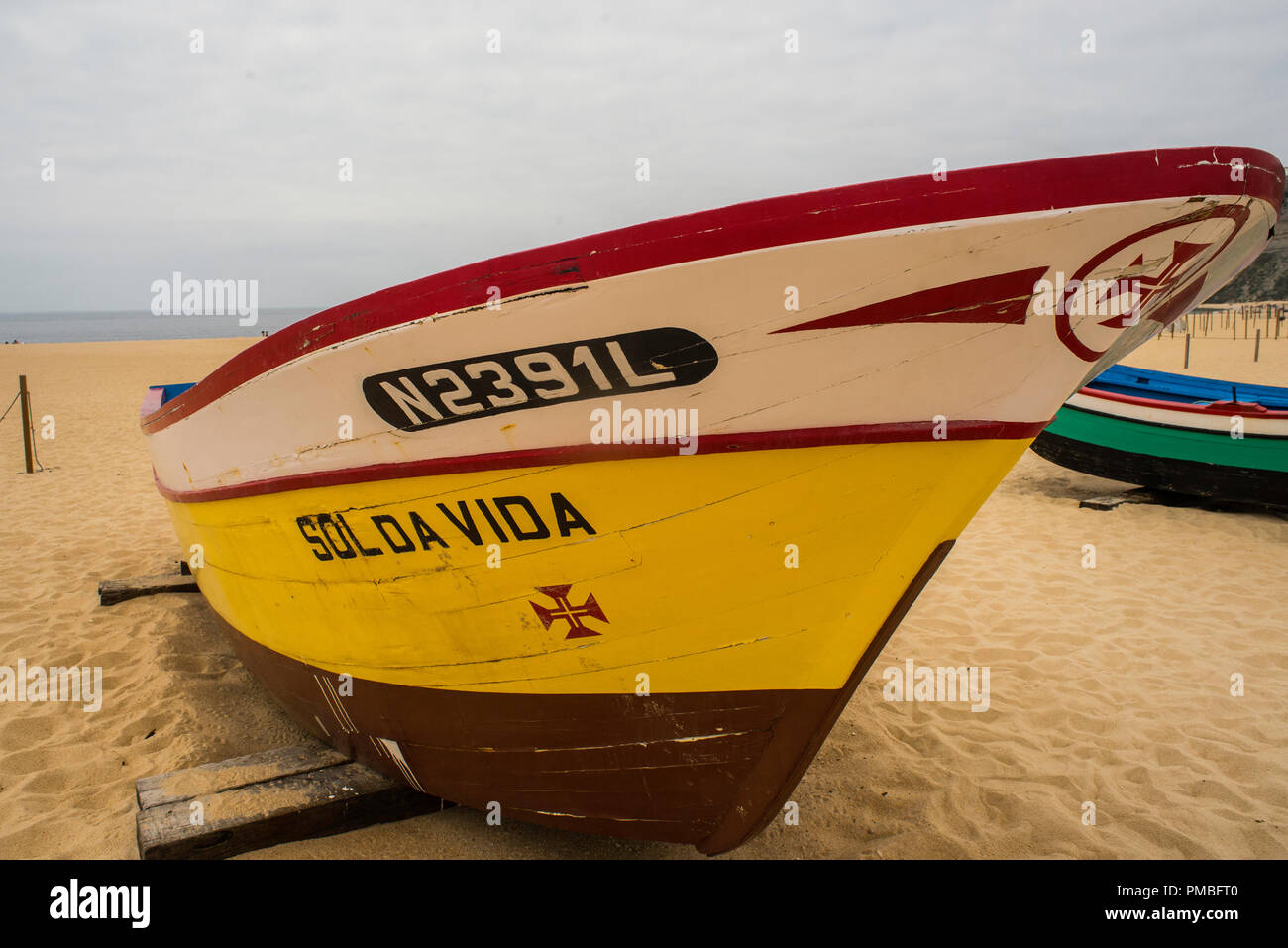 traditional fishing boat, Nazaré, Portugal, Europe Stock Photo - Alamy