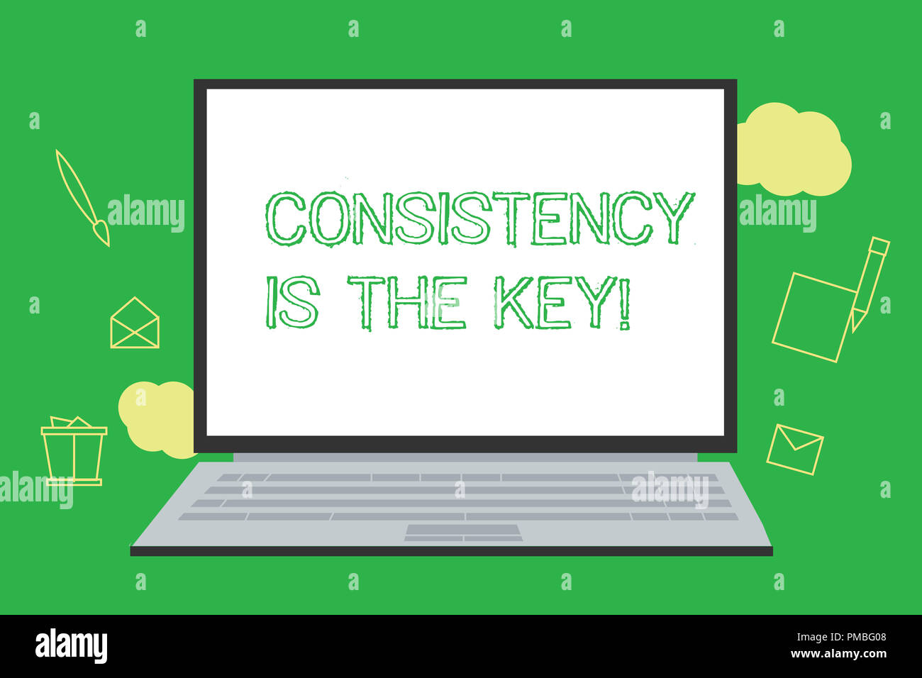 Conceptual hand writing showing Consistency Is The Key. Business photo ...