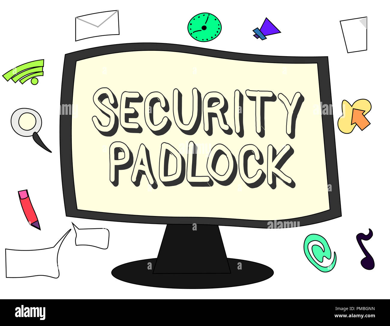 Conceptual hand writing showing Security Padlock. Business photo ...