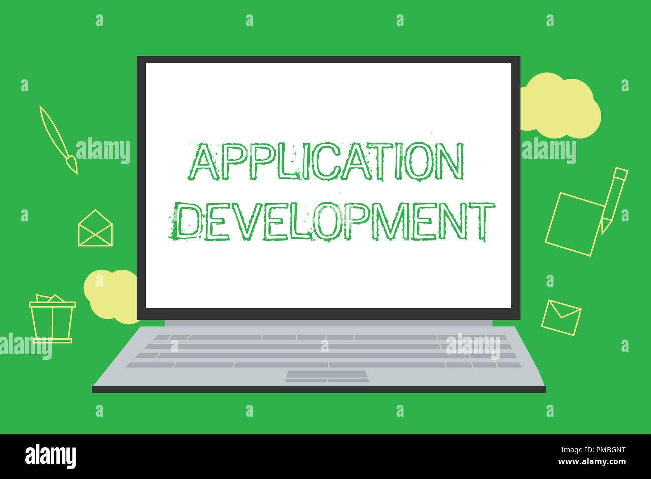 Conceptual hand writing showing Application Development. Business photo ...