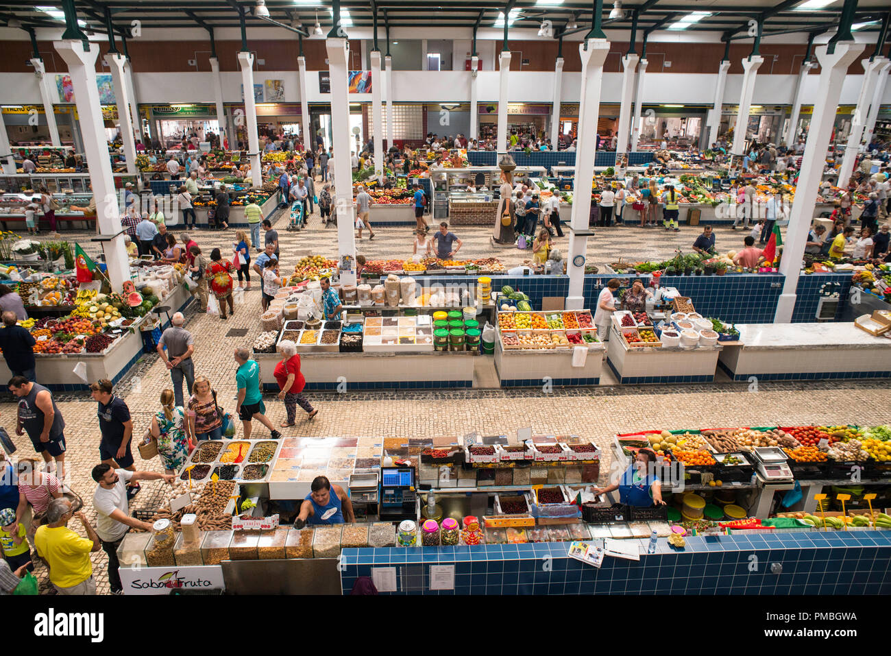Setubal, Portugal, Europe. Indoor traiditional marketplace Stock Photo ...
