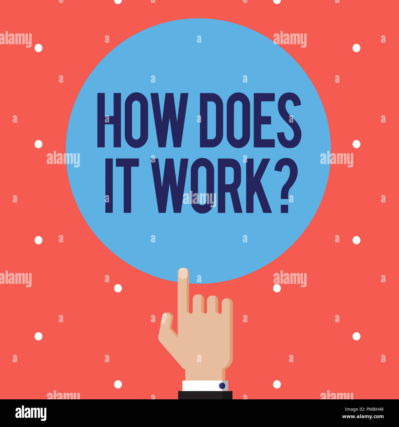 Text sign showing How Does It Work question. Conceptual photo Asking on ...