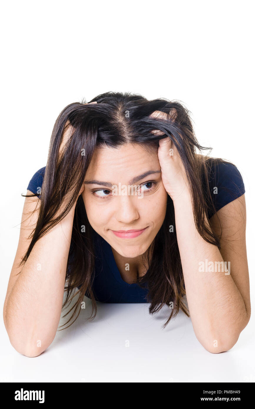 Frustration. Frustrated and stressed young businesswoman Stock Photo ...