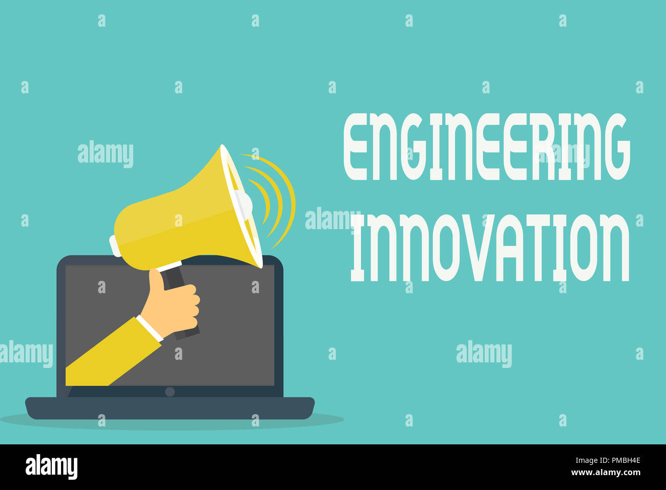 Handwriting text Engineering Innovation. Concept meaning Process ...