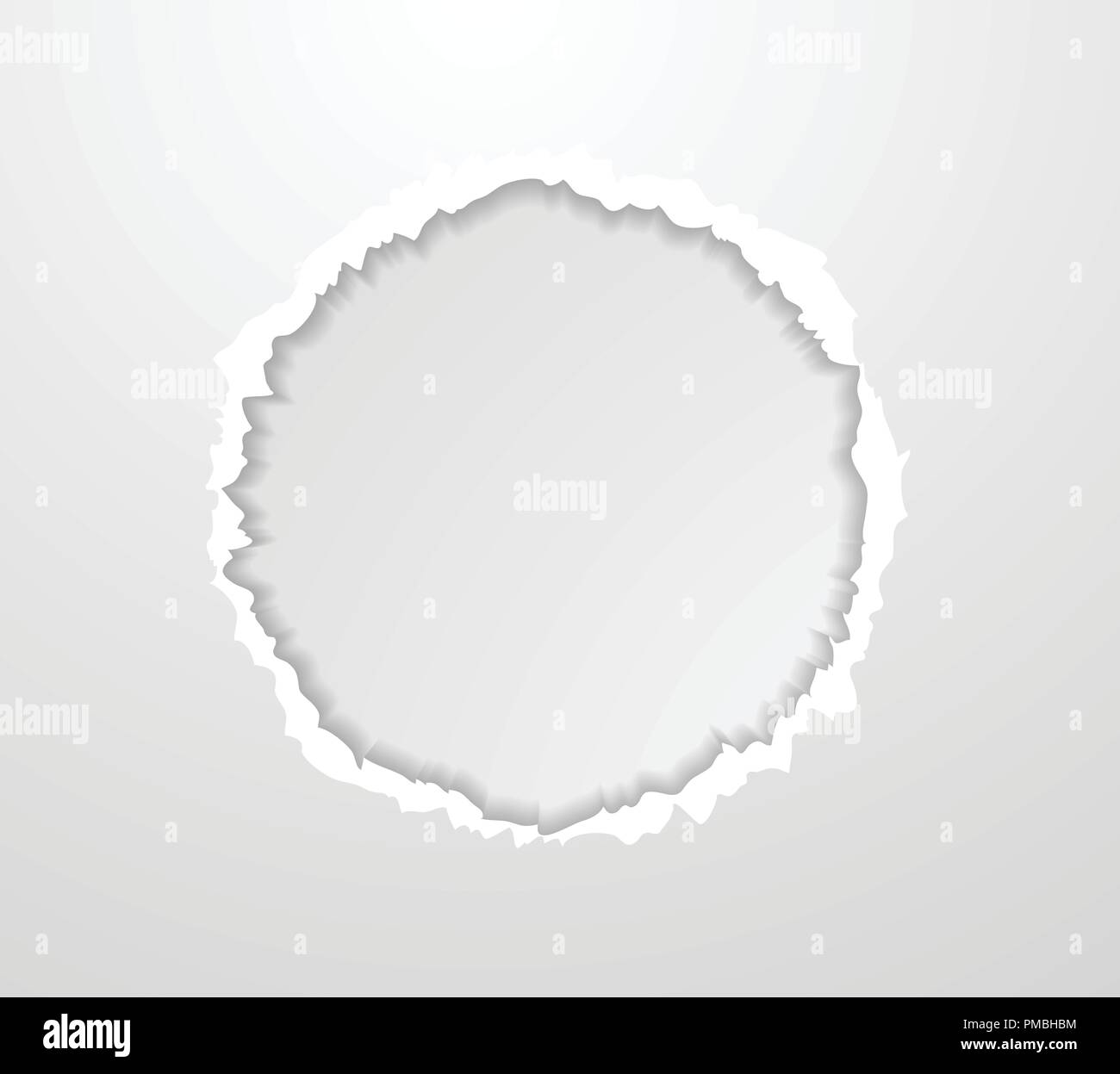 Abstract circle torn paper edge background. Grey vector frame design ...